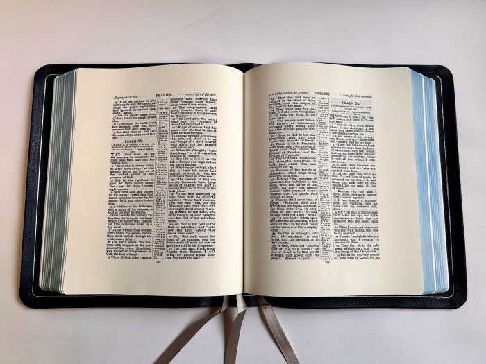 Bibles Direct - Allan Brevier Clarendon Wide Margin Navy Blue Goatskin ...